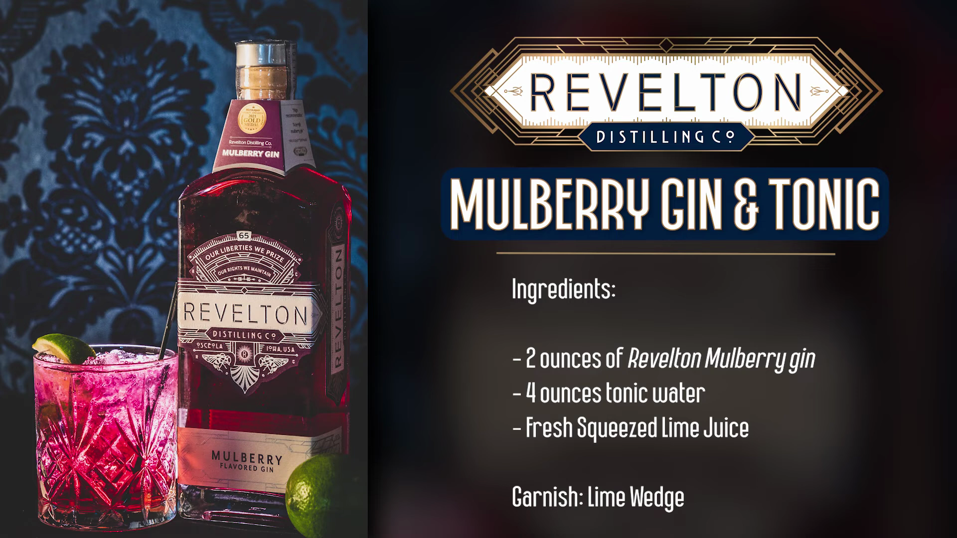 Mulberry Gin & Tonic • Revelton Cocktail Recipe & Video Tutorial ...
